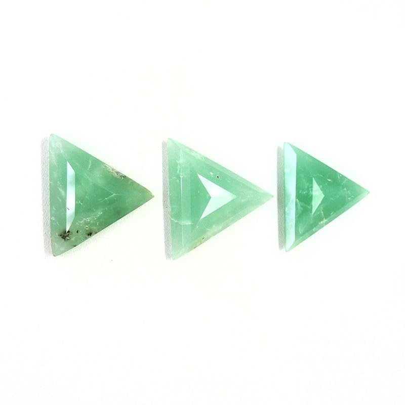 Amazon.com: Mineral Chrysoprase Gemstone Triangle Shape Gemstone 3 ...