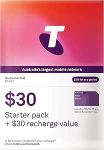 Telstra Prepaid Sim Starter Pack $30 : Amazon.com.au: Electronics