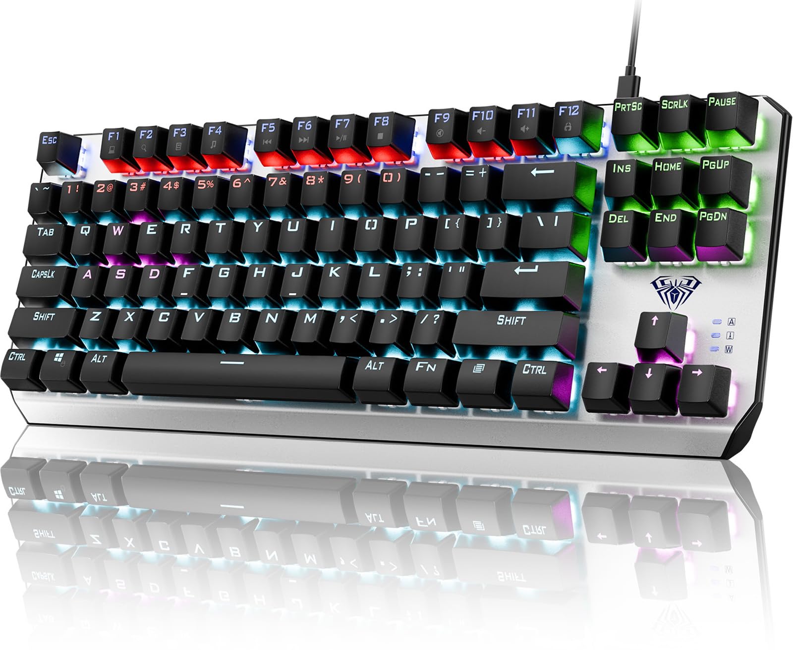 AULA Keyboard, TKL Mechanical Gaming Keyboard with RGB Backlit, All ...