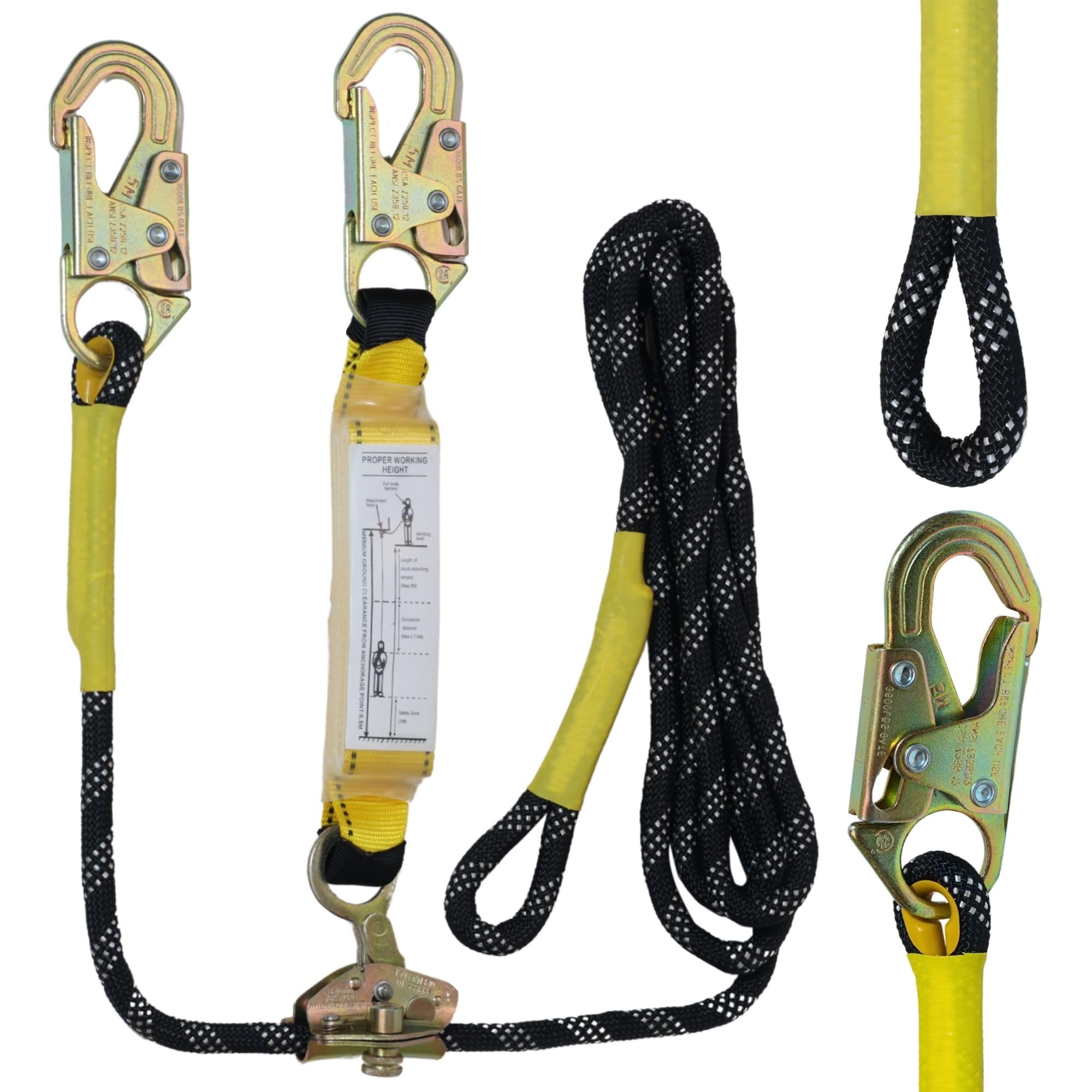 ForgeGuard Roof Harness Safety Kit – 50ft Polyester Roofing Safety Rope ...