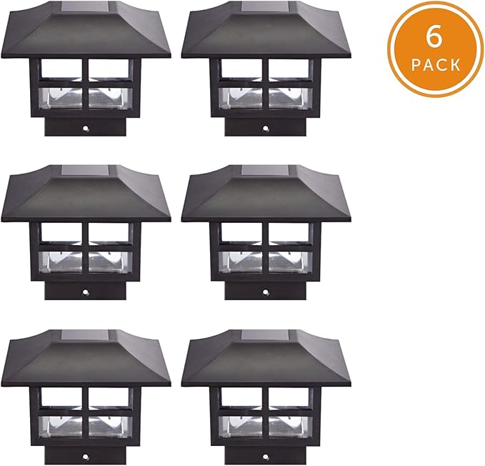 NOMA Solar Post Lights | Waterproof Outdoor Cap Lights for 4 x 4 Wooden ...