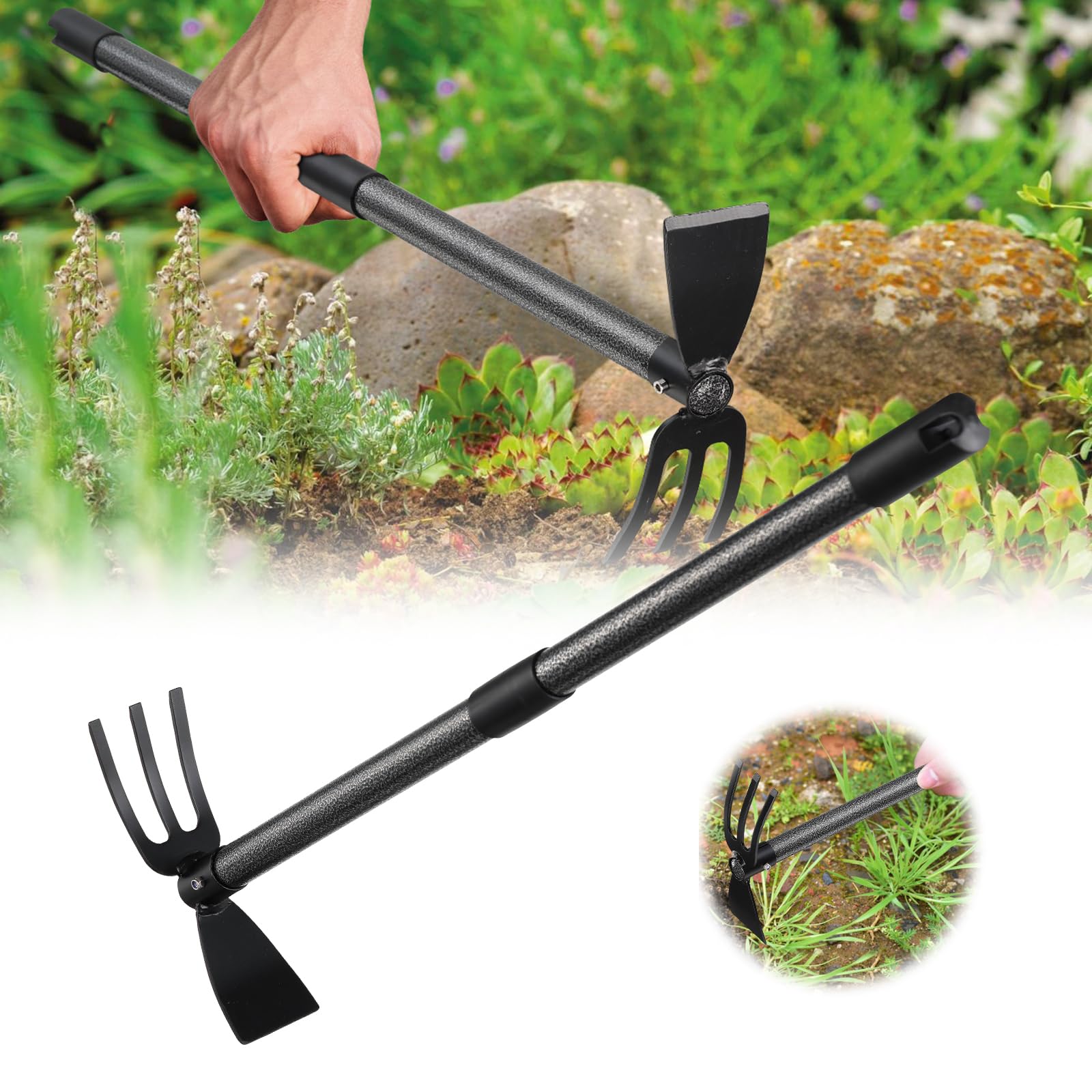 Garden Hoe and Cultivator, Heavy Duty Hand Hoe with Tiller with 31 ...