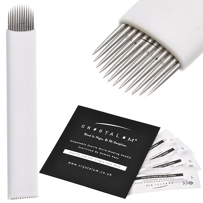 Microblading Blades 12U x10 PRO Range 0.18mm Flexi Needles Eyebrow ...