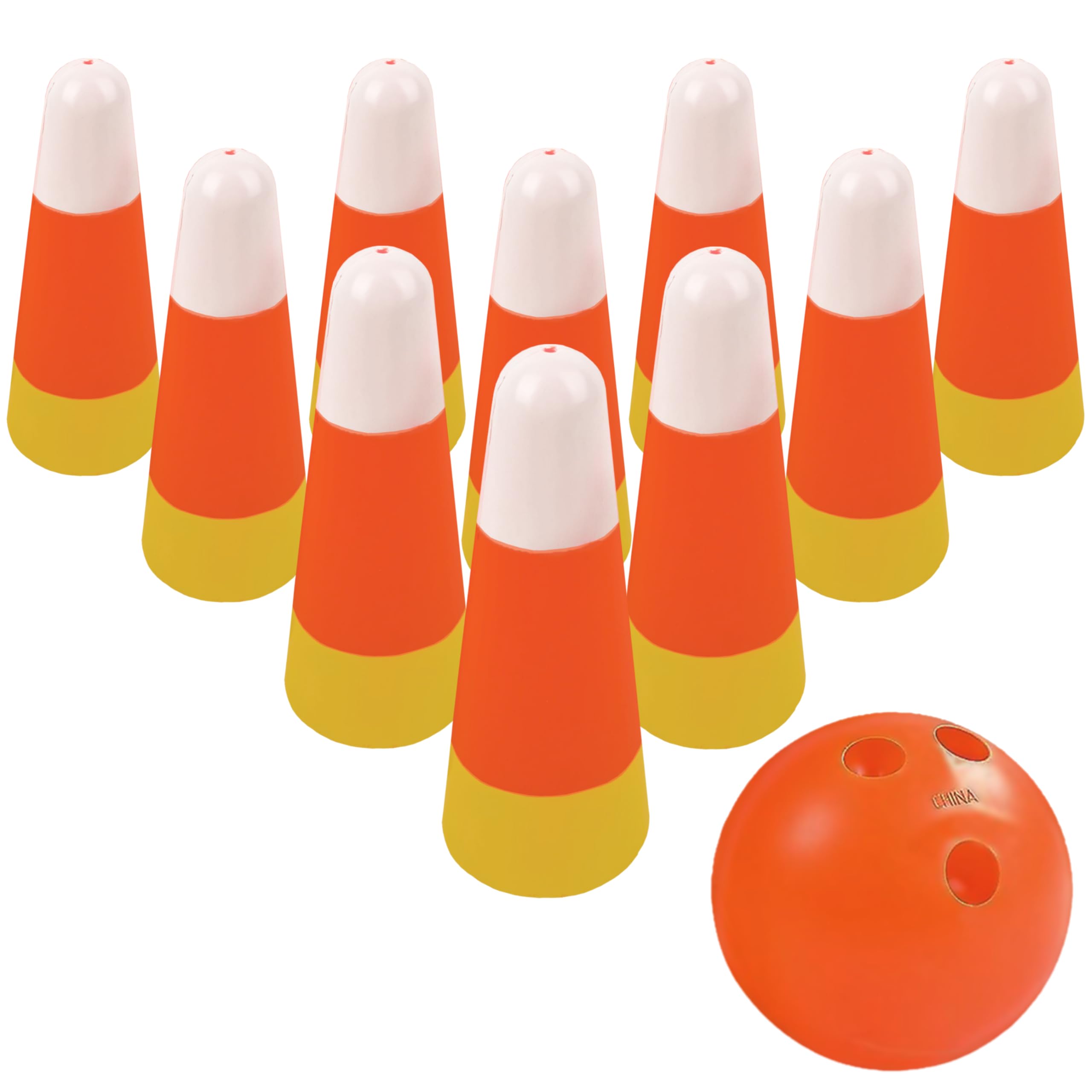 4E's Novelty Halloween Candy Corn Bowling Game for Party, Plastic Fall ...
