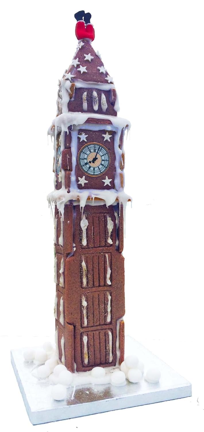 Santa's Stuck on Big Ben Gingerbread or Chocolate Biscuit Large House ...