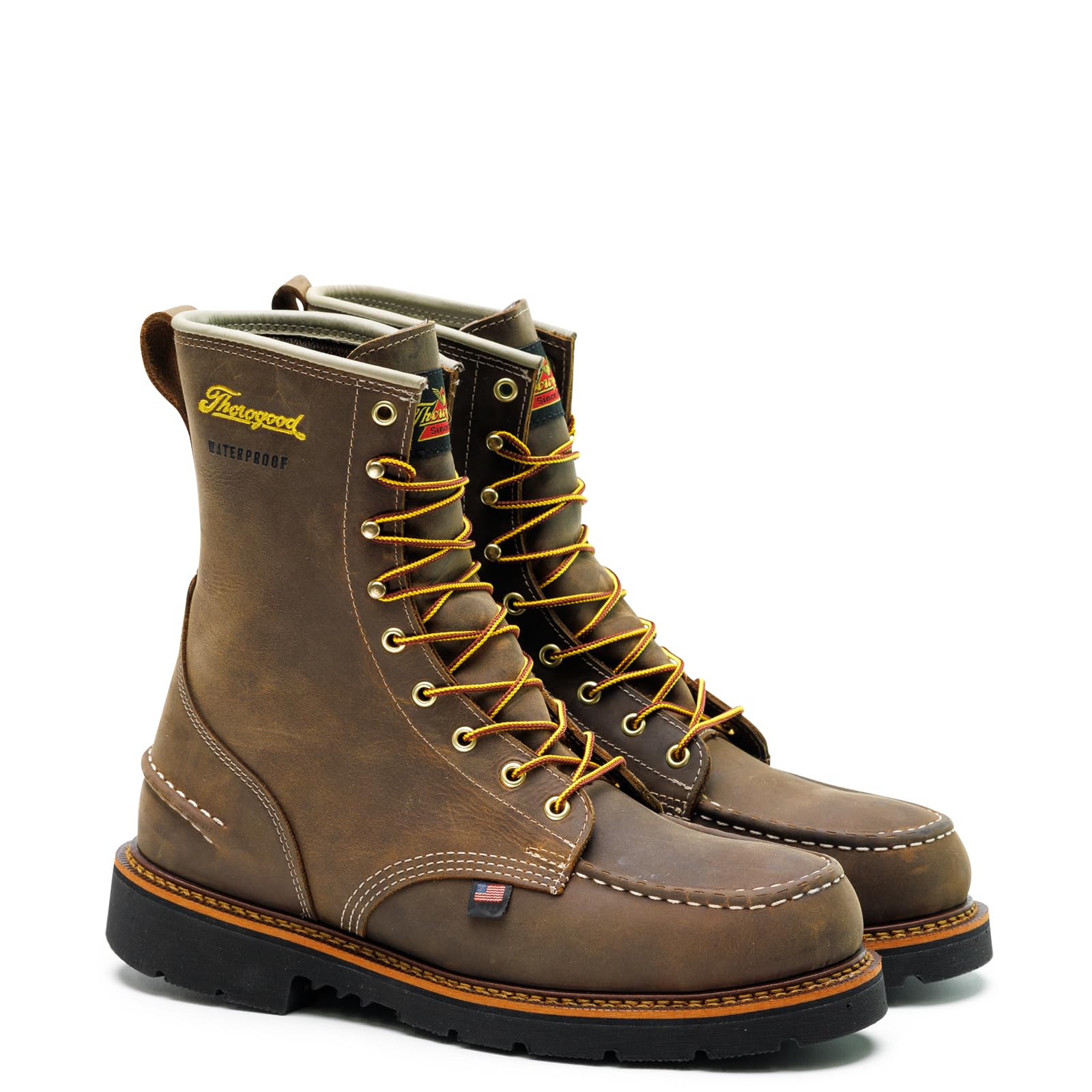 Thorogood 1957 Series 8” Waterproof Moc Toe Work Boots for Men - Soft ...