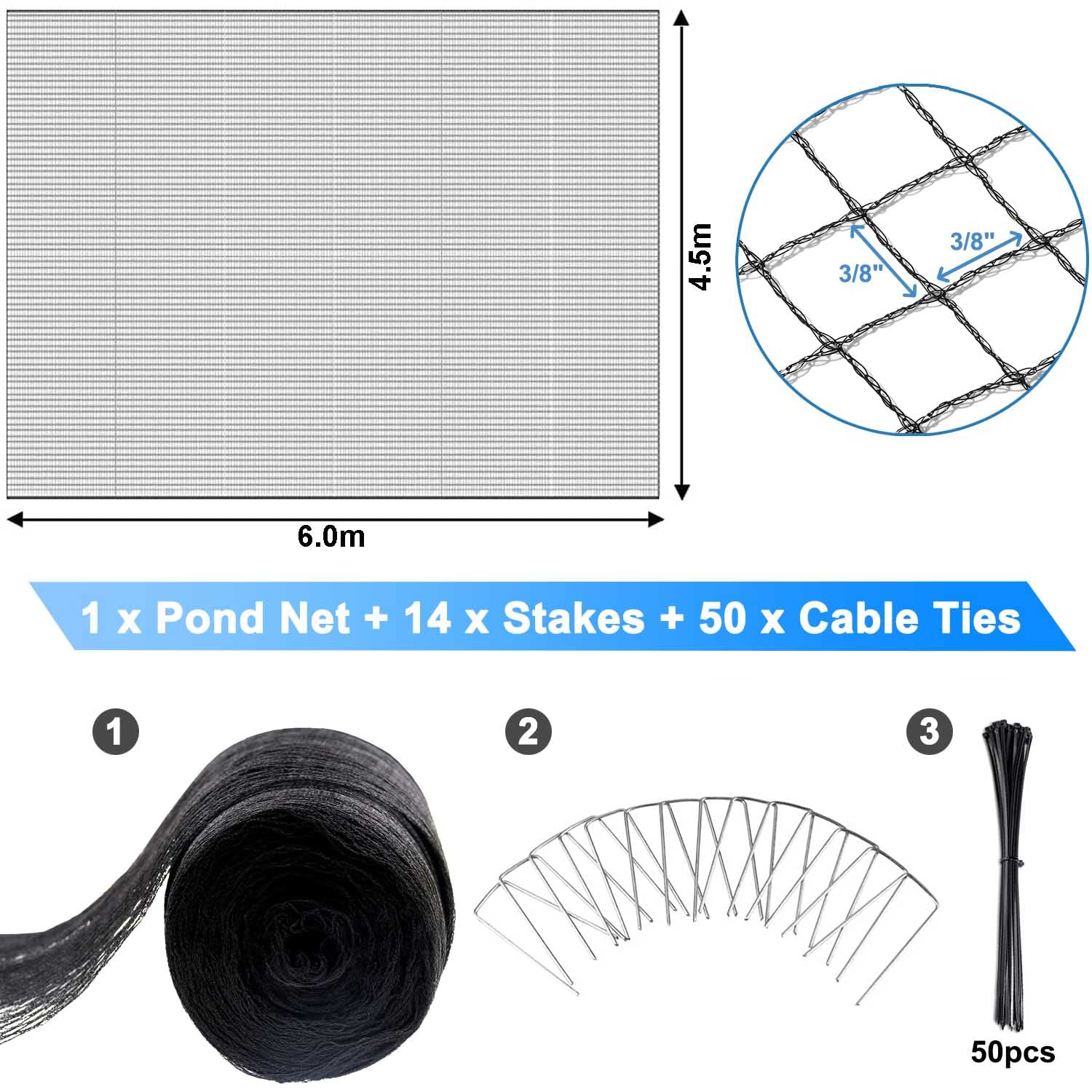 Mua KLEWEE 15' x 20' Pond Netting, Extra Strong Woven Mesh Pond Cover ...