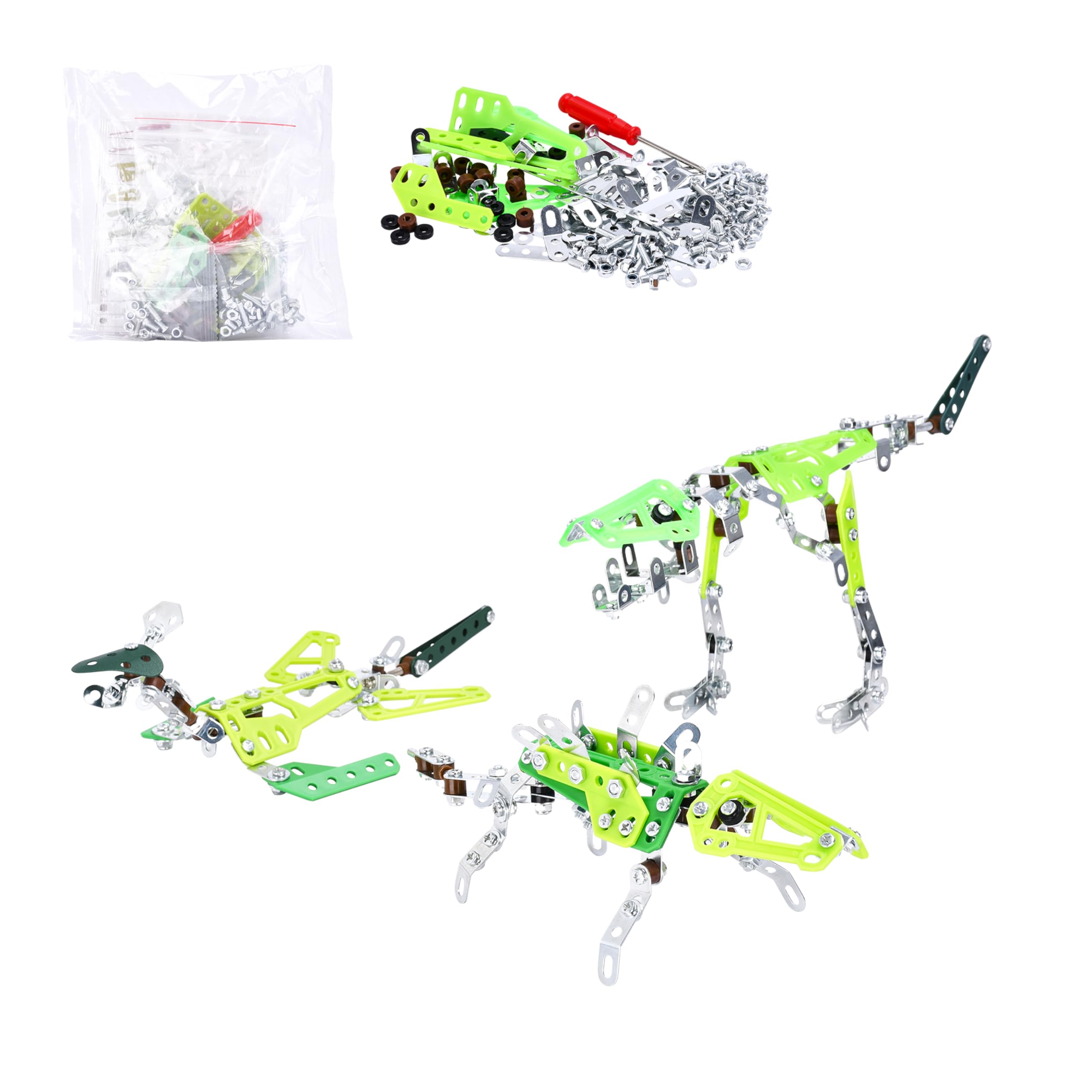 Kidzlane Dino Erector Sets for Kids - Metal Building Kit - Big STEM Educational Engineering Toy ...