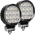 Primelux 4.6 Inch 168W 13000LM LED Tractor Lights, 2PCS IP67 Waterproof Round Light Bar 150 ...