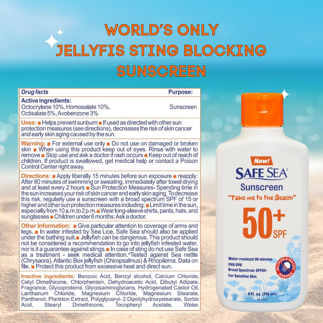 Mua Safe Sea Jellyfish Sting-Blocking Sunscreen, SPF 50+ Lotion 4oz ...