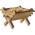 Amazon.com: Menkxi Baby Jesus Manger Ornament Wooden Manger with ...