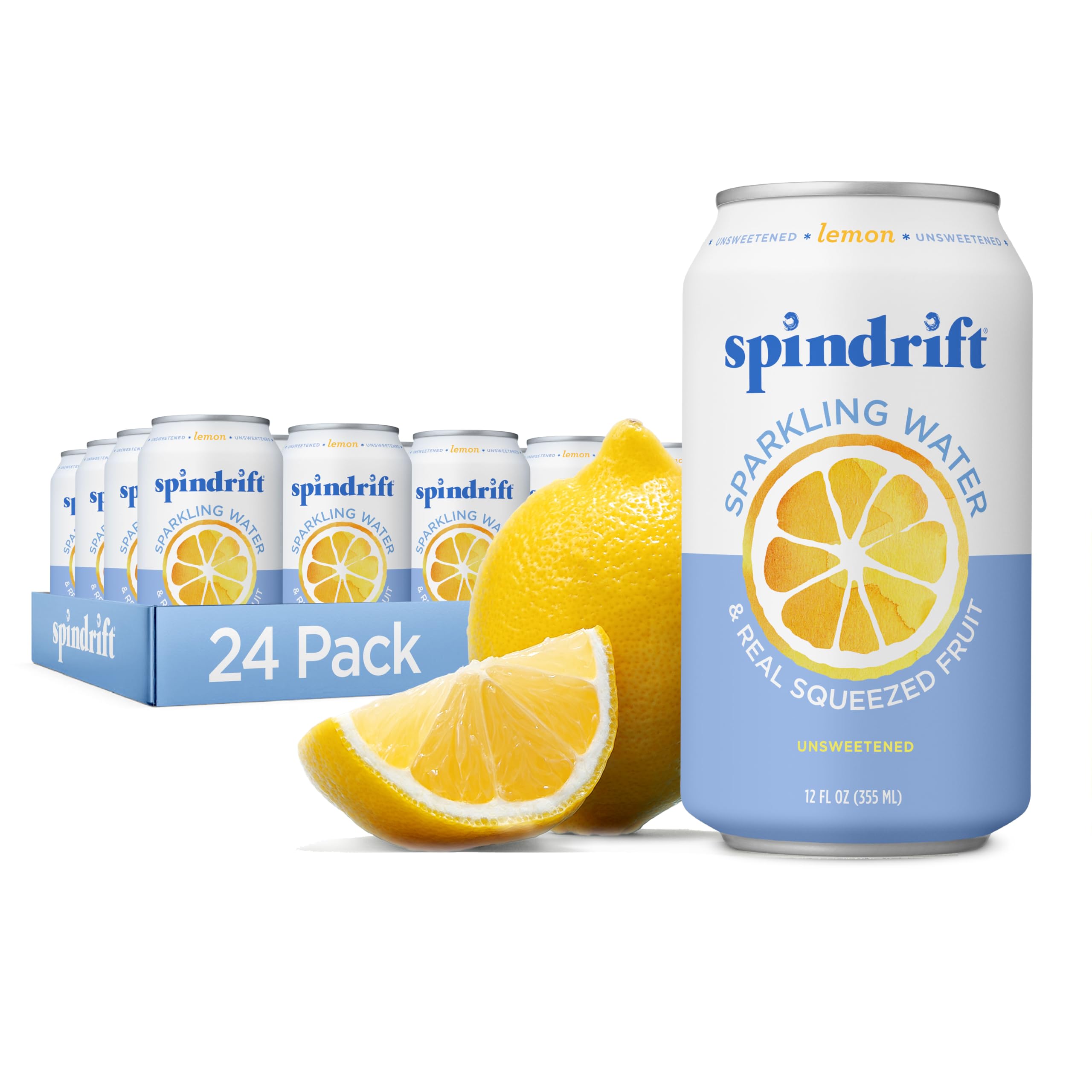 Mua Spindrift Sparkling Water, Lemon Flavored, Made with Real Squeezed Fruit, 12 Fl Oz Cans ...
