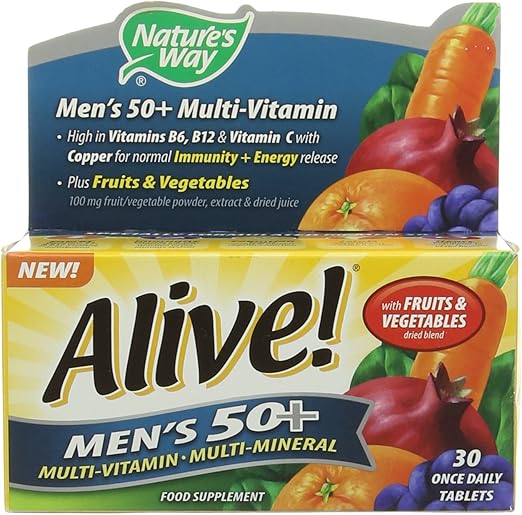 Alive! Men's 50+ Multivitamins - 30 tablets: Amazon.co.uk: Health ...