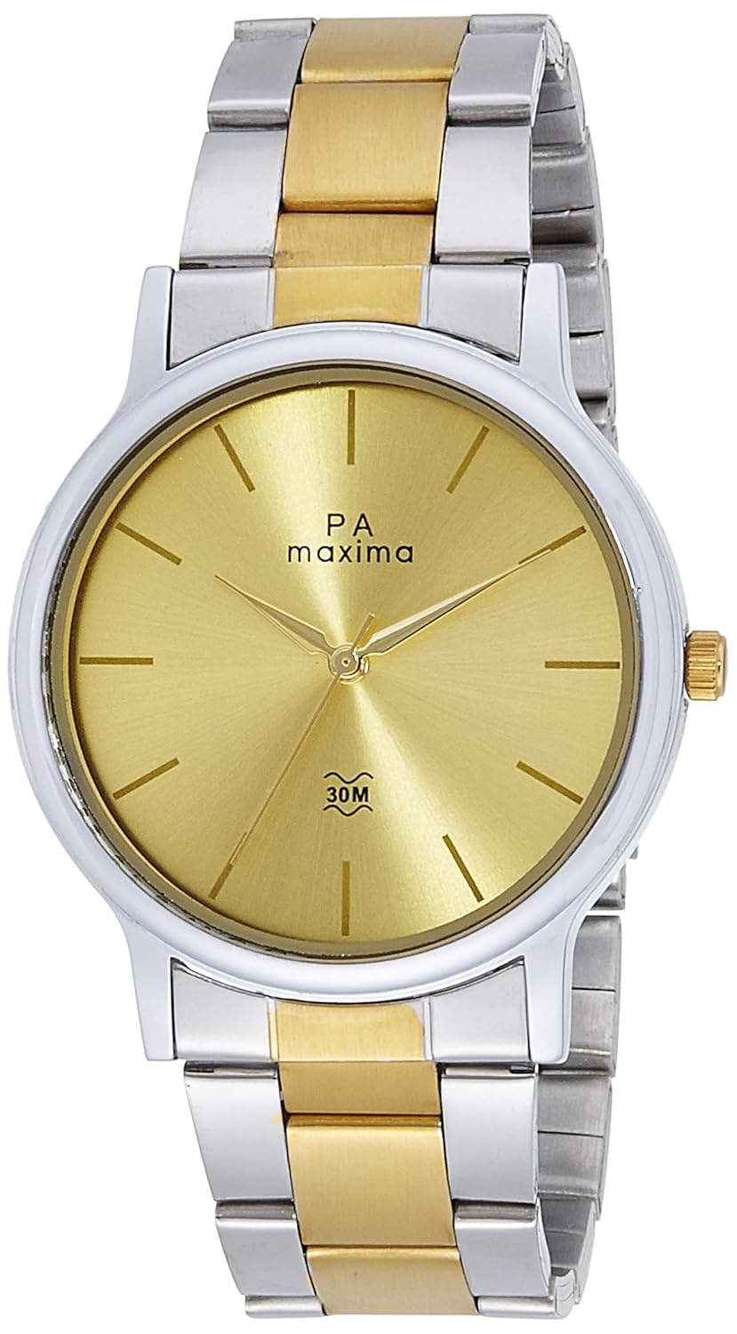 Buy Maxima Analog Gold Dial Men's Watch - 48290CMGT at Amazon.in