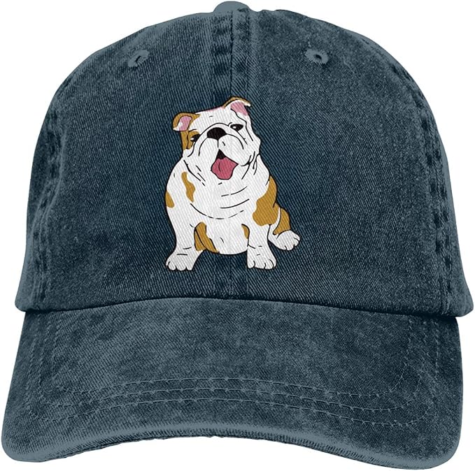 H@CAP01 English Bulldog Men&Women Cotton Denim Adjustable Baseball Cap ...