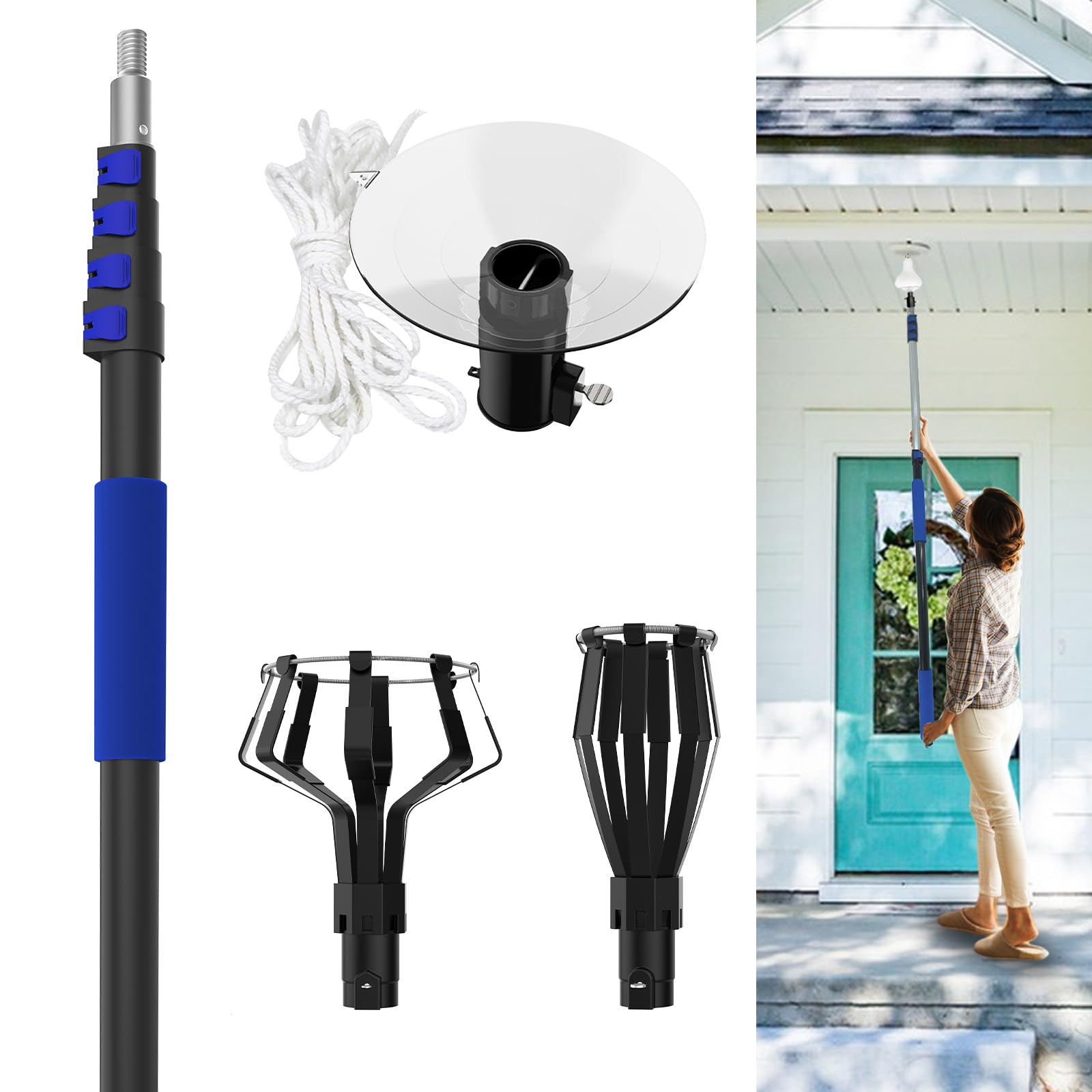 SKGPOLE 26FT+ Reach Light Bulb Changer for High Ceilings with 5-20 Foot ...