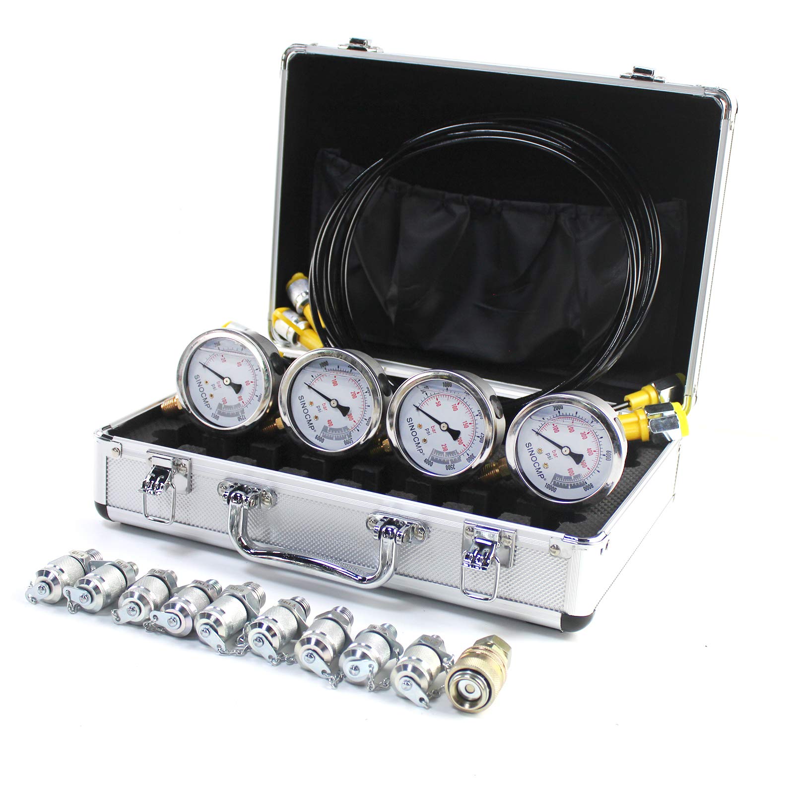 Mua SINOCMP Hydraulic Test Gauge Kit 10Mpa/25Mpa/40Mpa/60Mpa 4 Gauges 3 ...