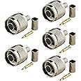 Amazon.com: Eightwood N Male Plug Crimp RF Connector 50 ohm for LMR240 RG8X Coax Cable (5-Pack ...