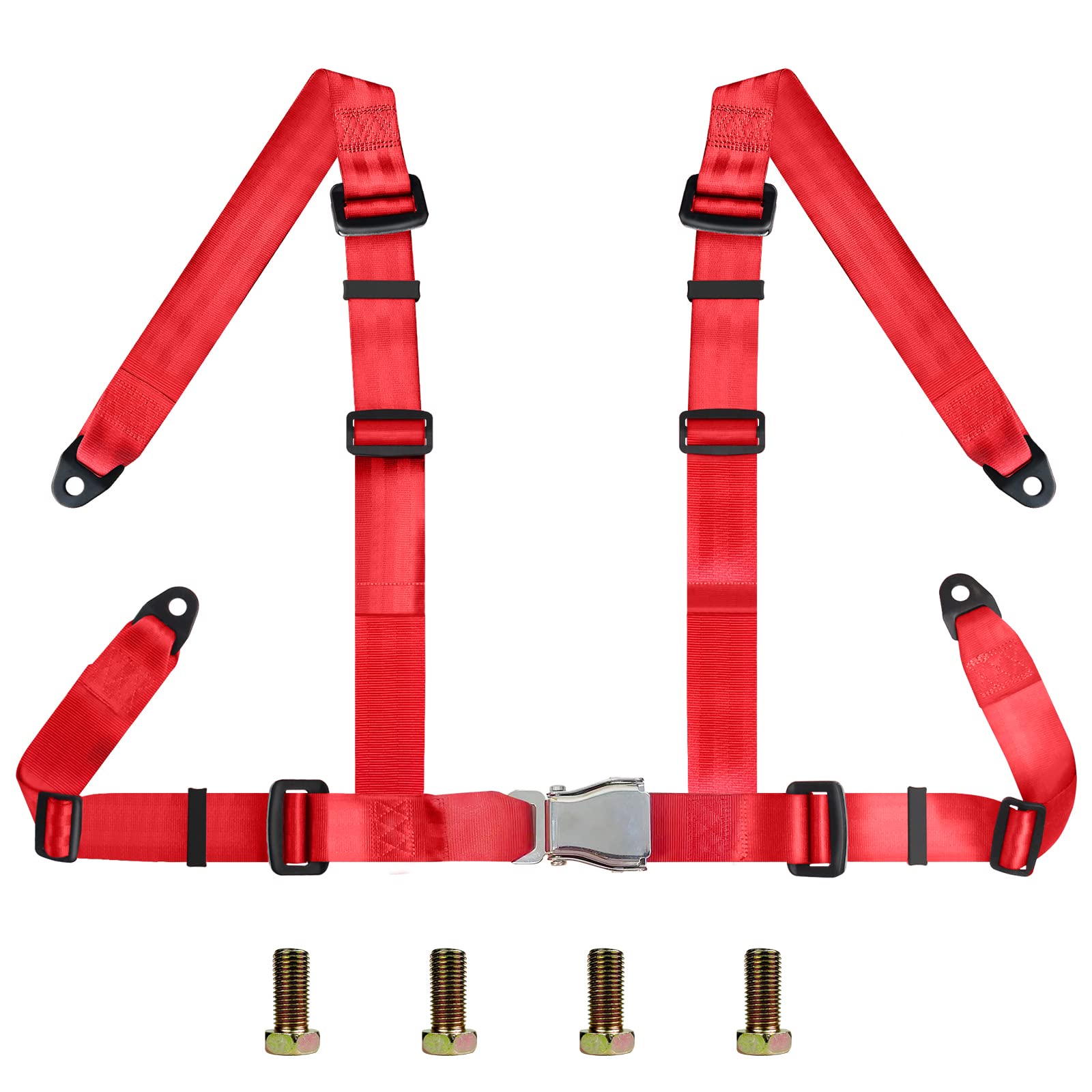 Yakitoko Universal 4 point Safety Harness Set 2" Fits Go Kart,UTV,ATV ...