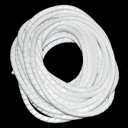 1, 10m Length of 6mm White Spiral Wrap Cable Tidy: Amazon.co.uk: DIY ...