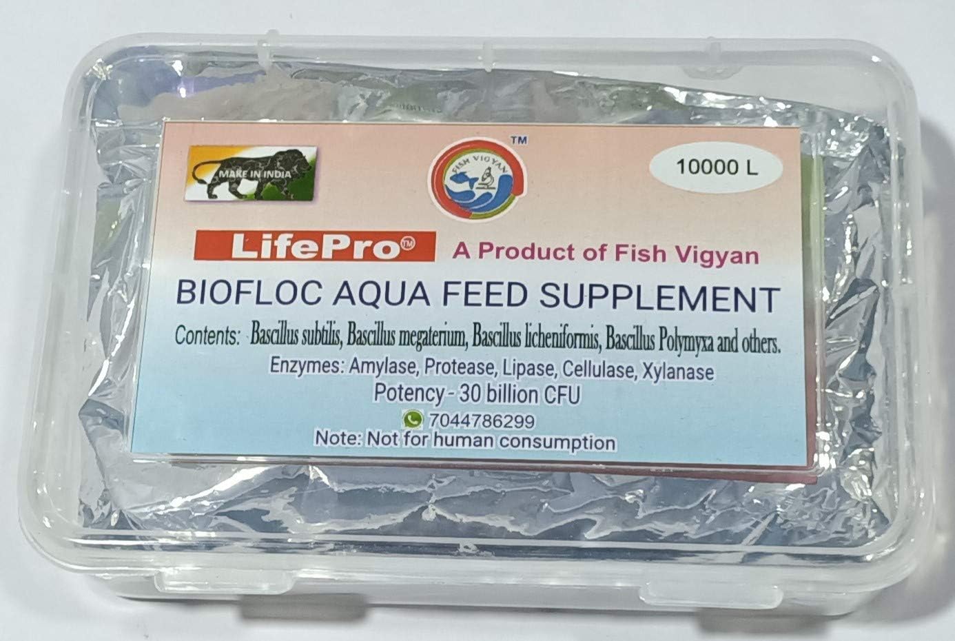 Buy Fish Vigyan LifePro Aqua Probiotics for Biofloc Fish & Shrimp Farming, Multi Strain 30b CFU ...