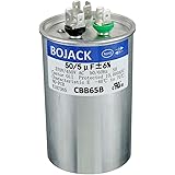 BOJACK 55+5uF 55/5MFD ±5% 370V/440V CBB65 Dual Run Circular Start Capacitor for AC Motor Run or ...