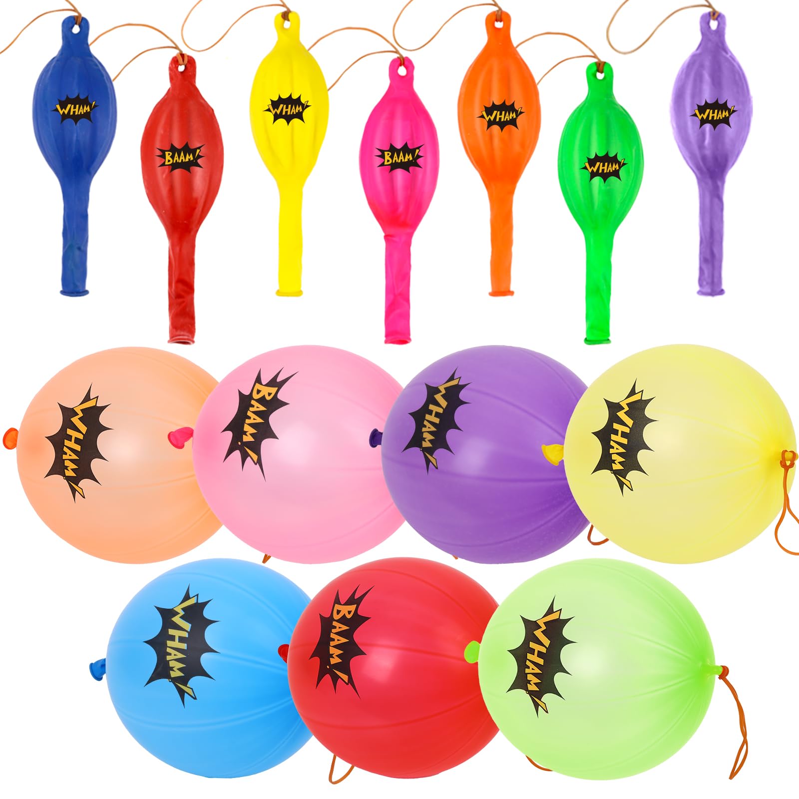 RUBFAC 36 Pack Hero Punch Balloons for Kids, Party Favors Comic Hero ...