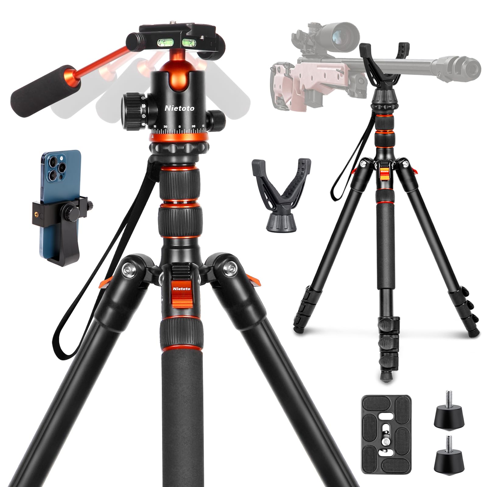 2 in1 Tripod for Camera & Hunting Tripods, 68" Camera Tripods ...