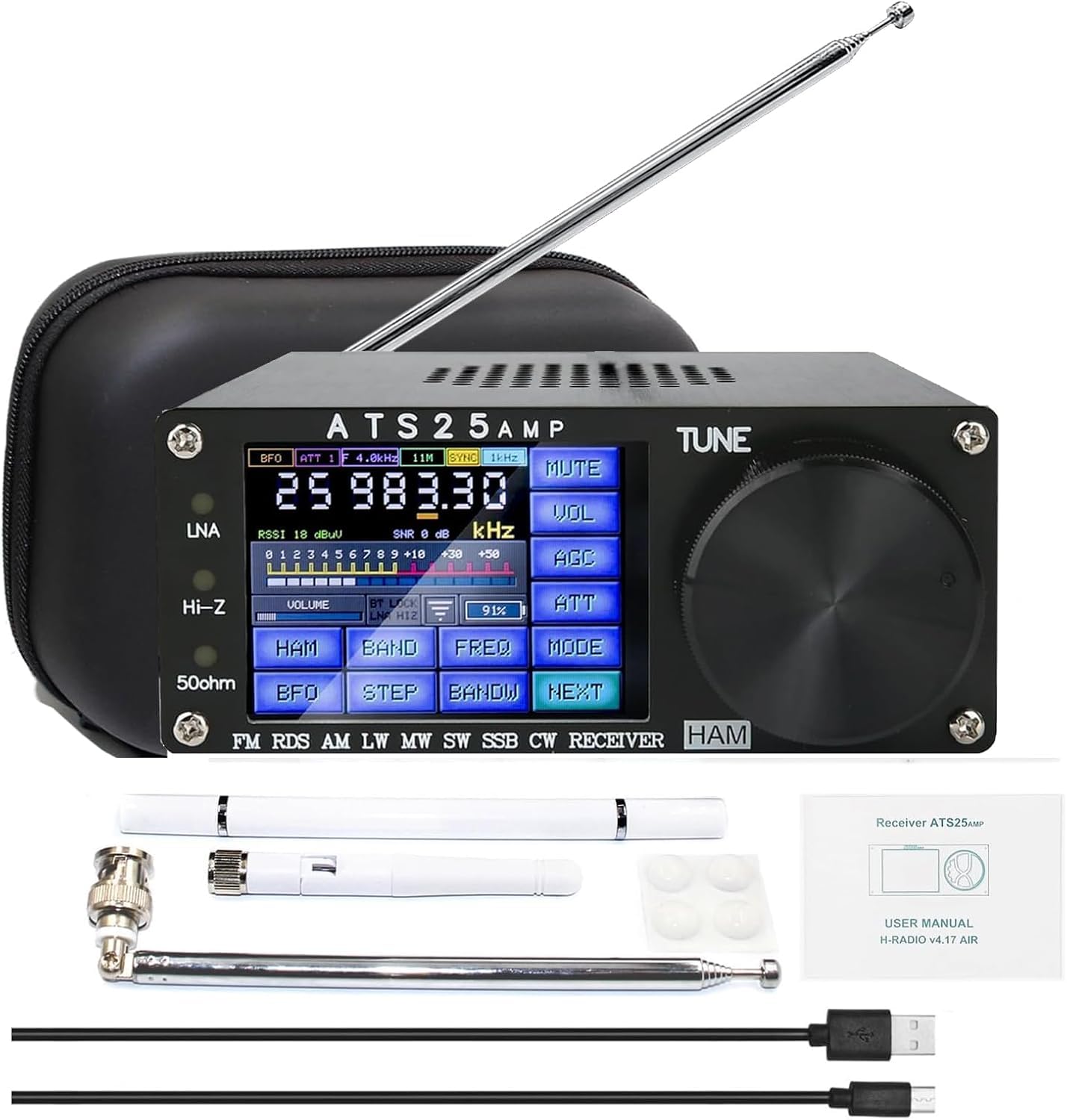 Si4732 ATS25 AMP Portable Shortwave Radio Receiver, GOOZEEZOO V4.17 ...