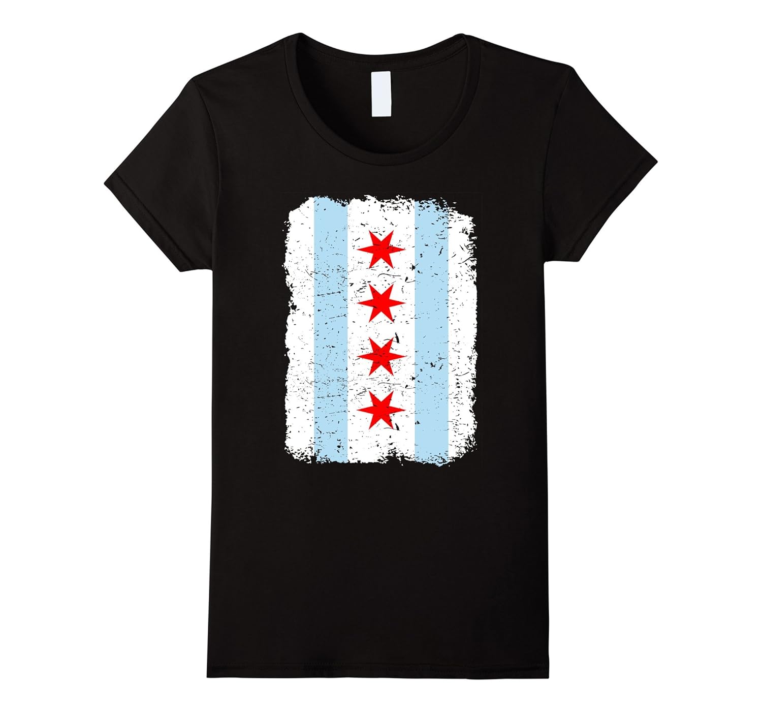 Chicago Flag Vintage Distressed T-Shirt