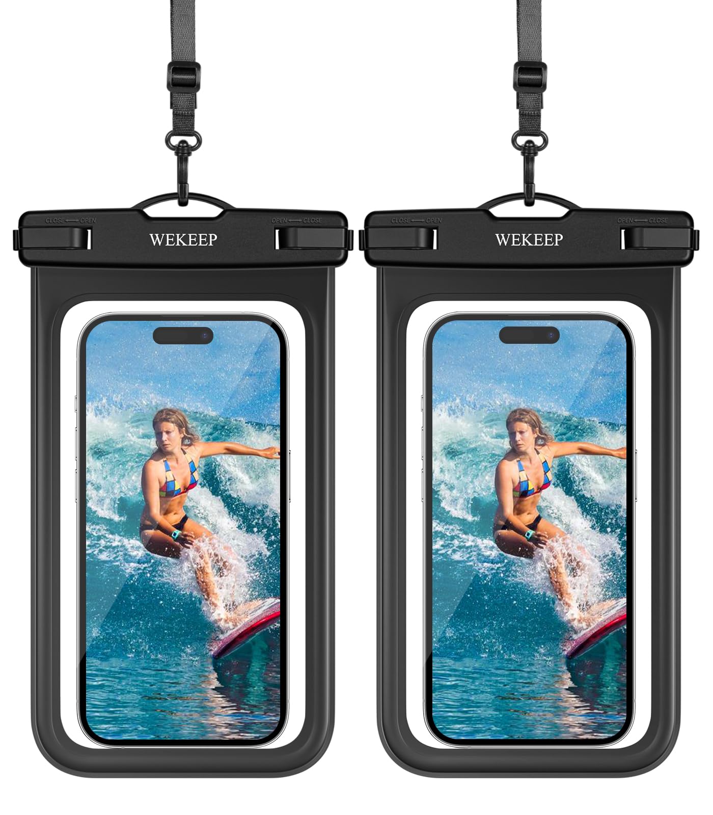 WEKEEP 2 Pack Universal Waterproof Phone Pouch Up to 8.3"- IPX8 ...
