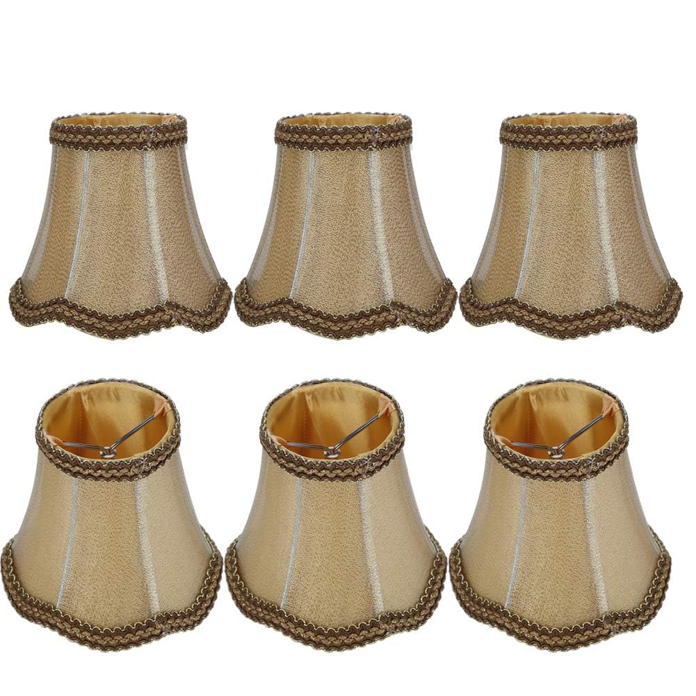 6 Pack Small Lamp Shades Chandelier Clip on Bulb Lamp Shade Set Antique ...