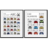 ABC Car Poster - Handmade Print of A to Z - 8x10" Metallic Print ...
