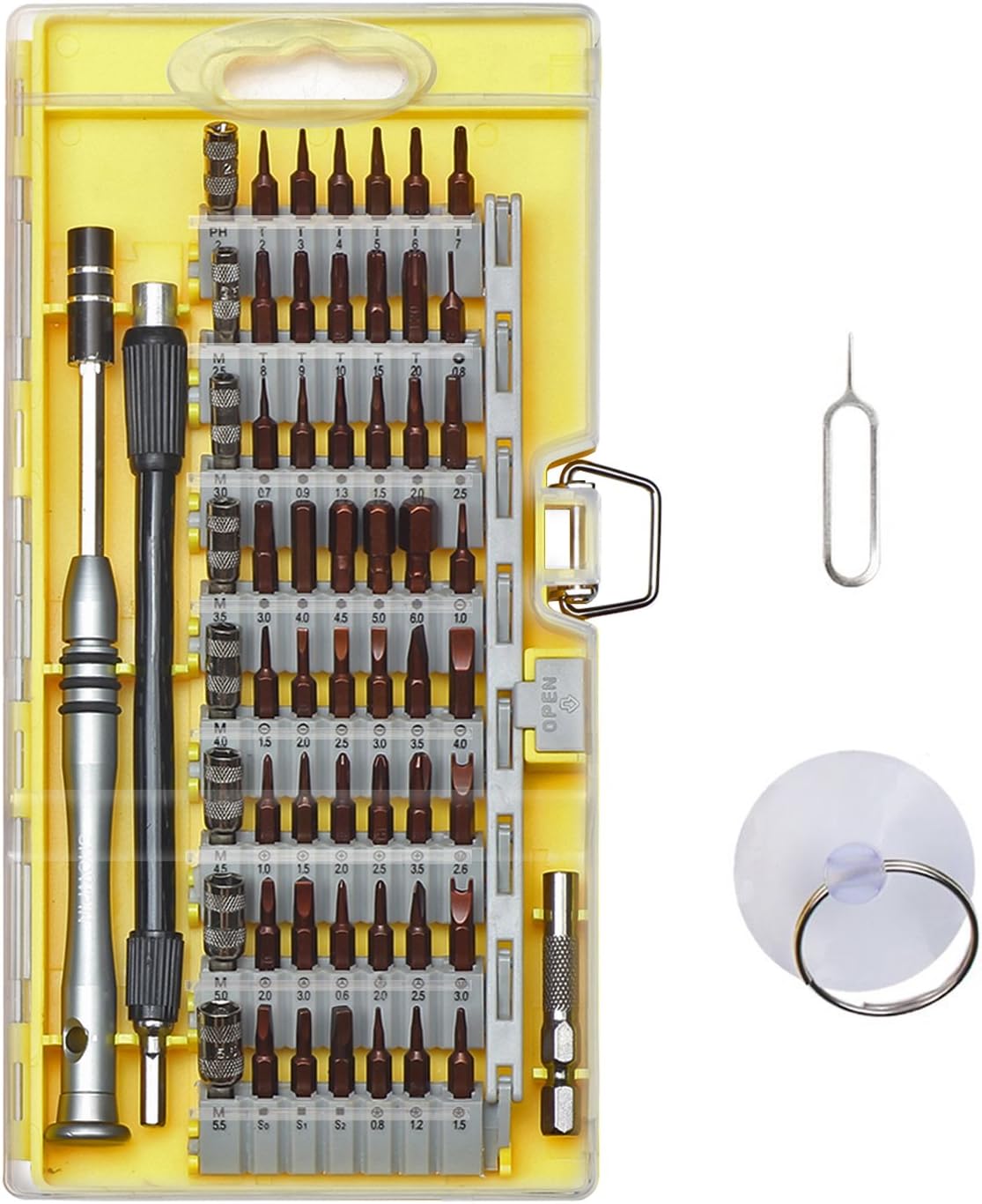 62 in 1 Precision Screwdriver Set with 56 S2 Steel Magnetic Screwdriver ...