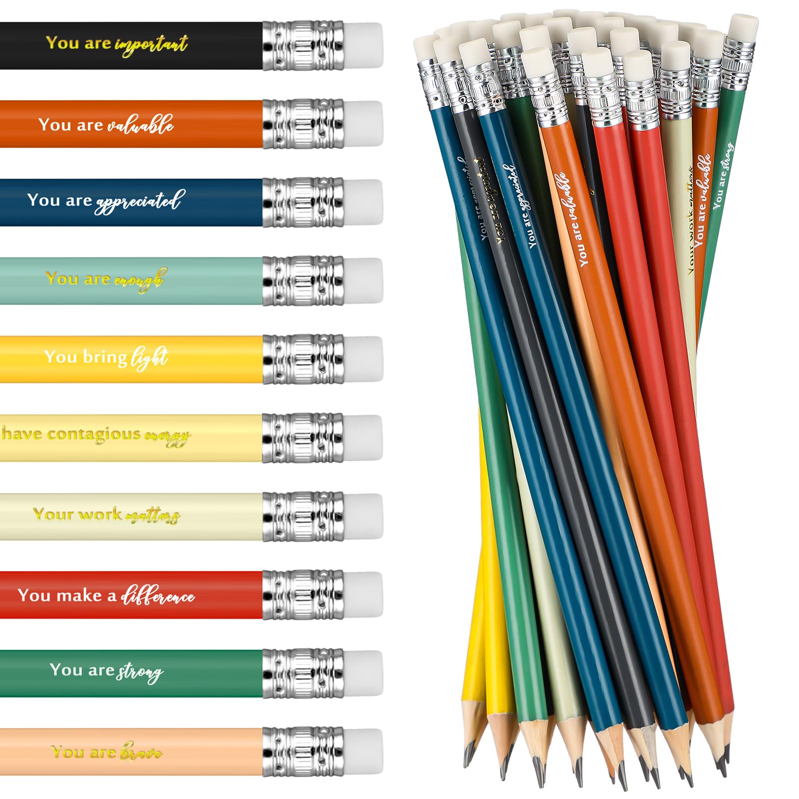 Sabary 80 Pcs Inspirational Pencils Pre Sharpened Bulk Motivational ...
