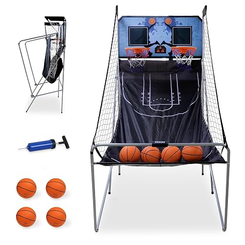JupiterForce Foldable Indoor Basketball Arcade Game, Electronic Dual ...