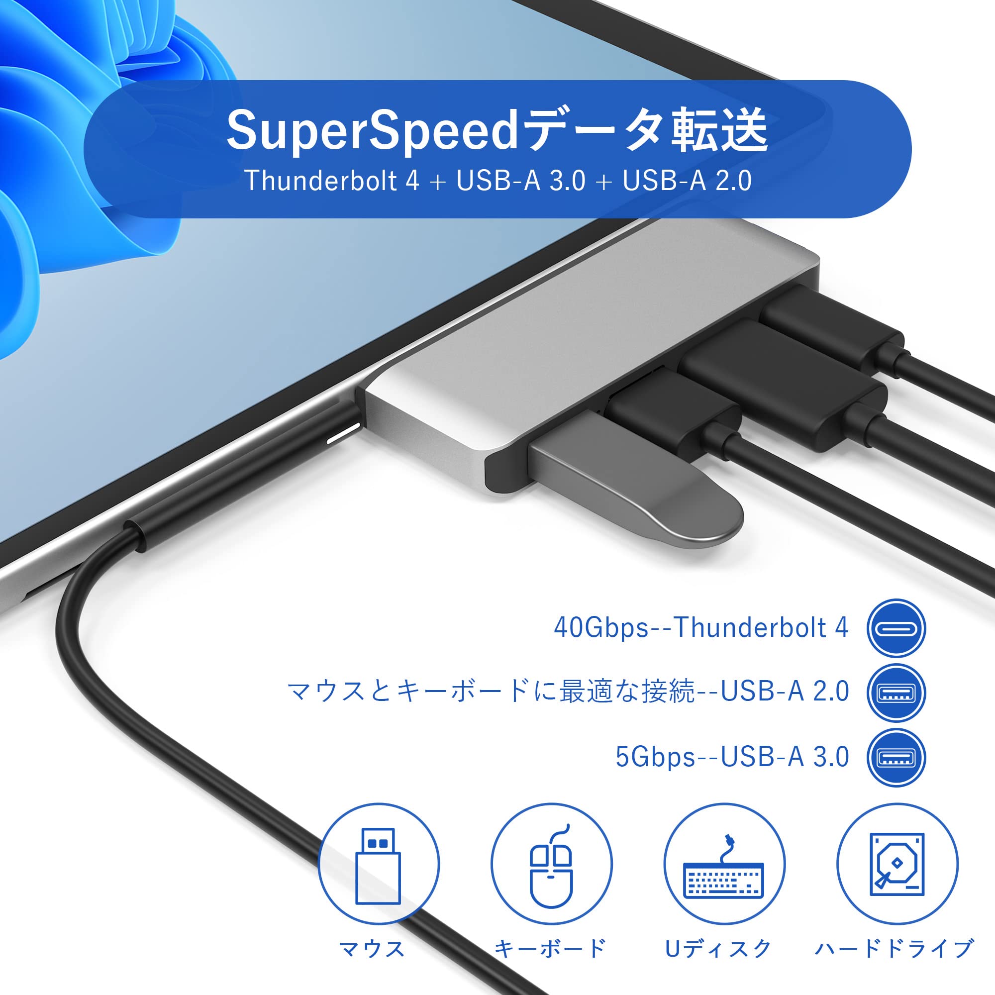 Mua Surface Pro 8 USB Hub USB-C Thunerbolt 4 (Display+Data+PD Charging ...