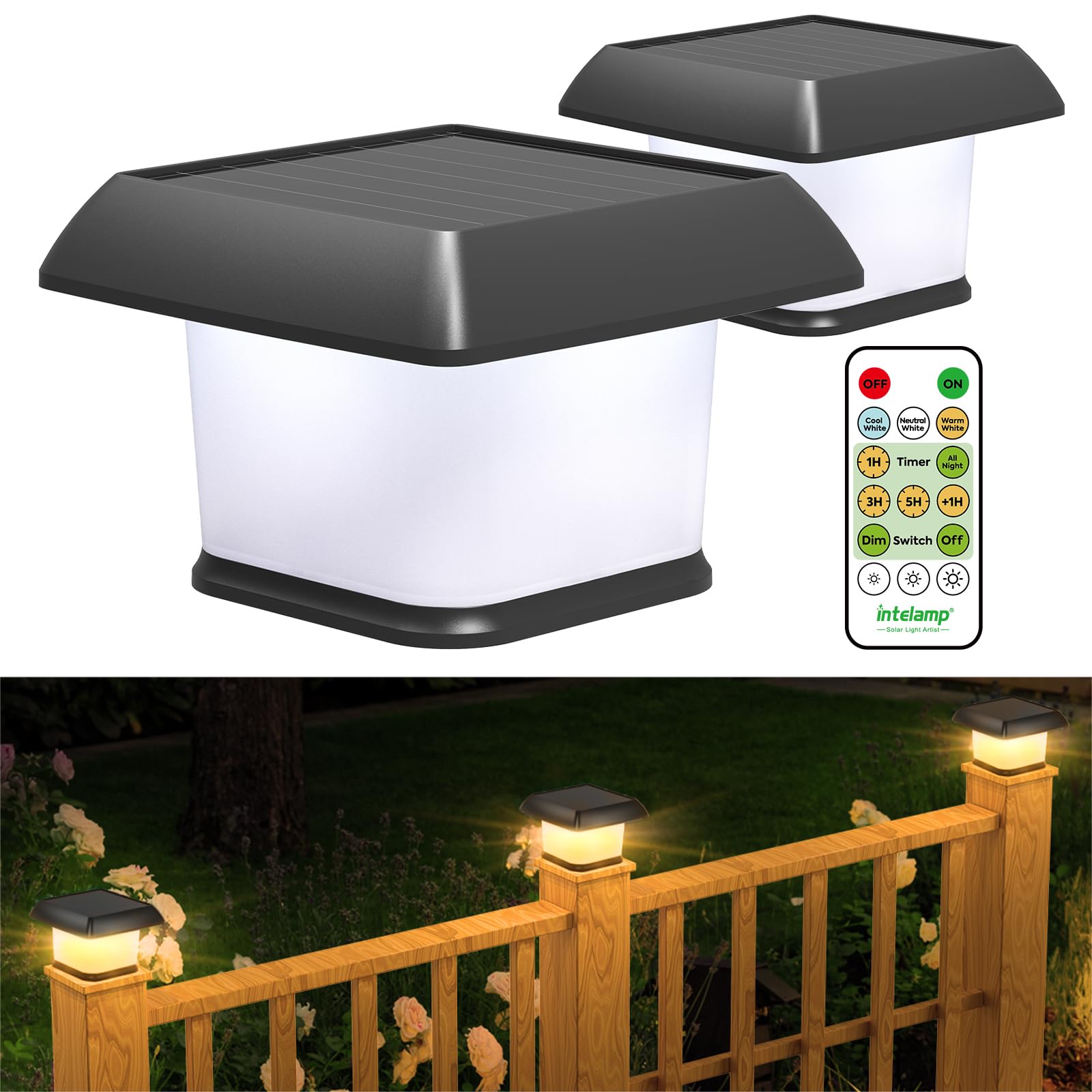 Mua Solar Post Lights Outdoor Solar Post Cap Lights LED Deck Fence Cap ...