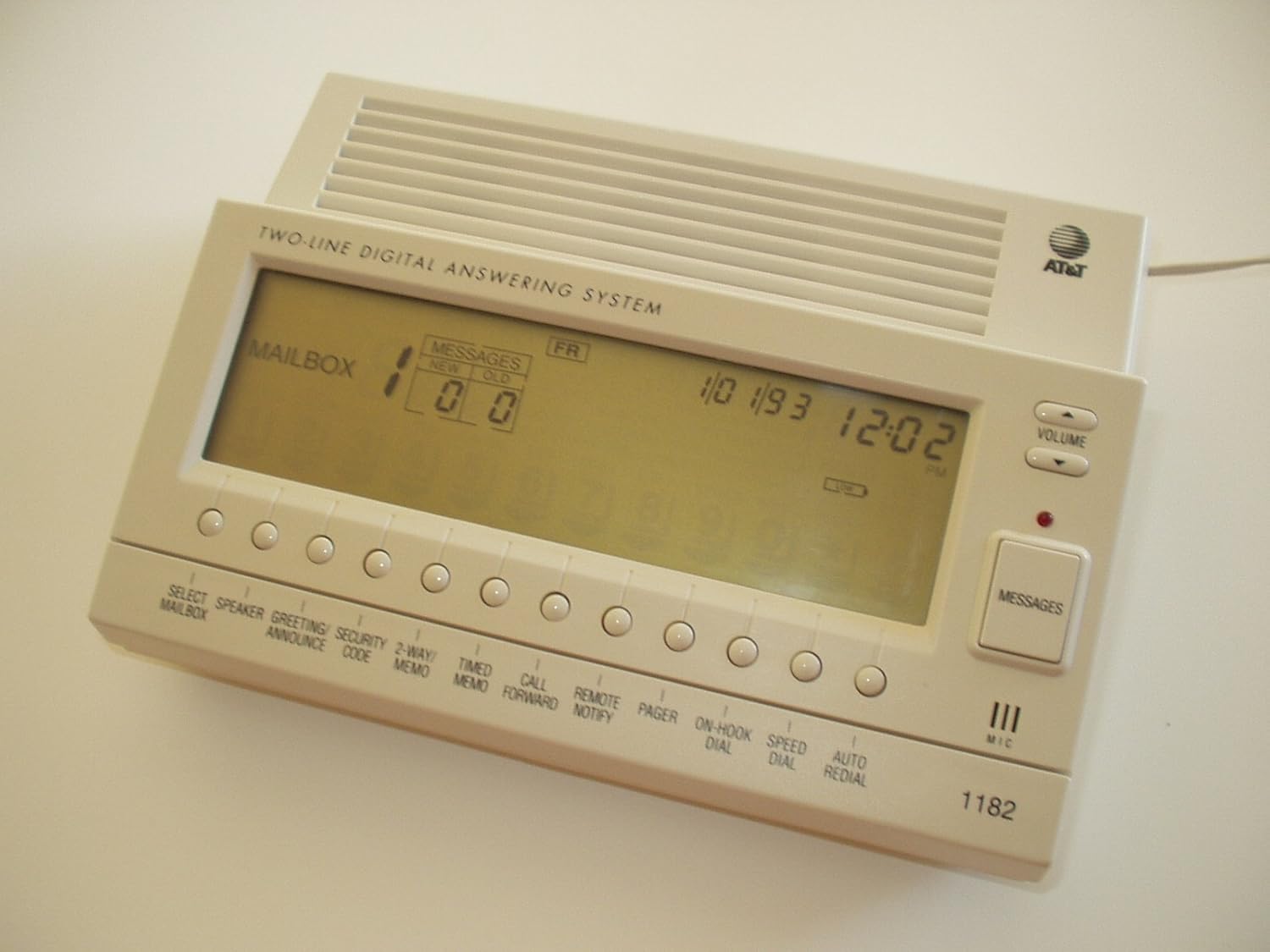 Amazon.com : AT&T 1182 Two-Line Digital Answering System Model 1182 ...