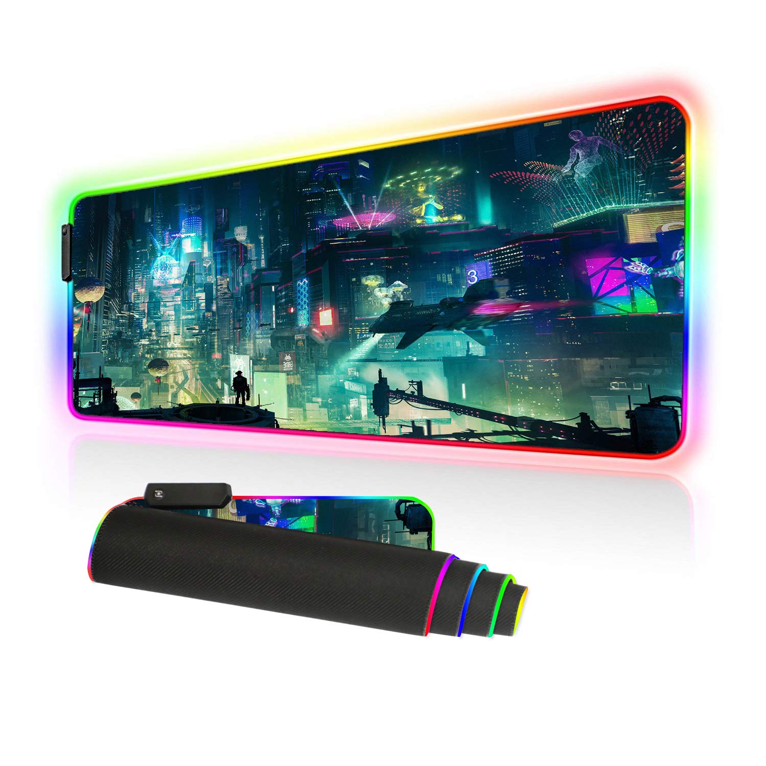 Imegny RGB Mousepad Large, Led Gaming Mouse Pad Oversized Glowing Mat ...