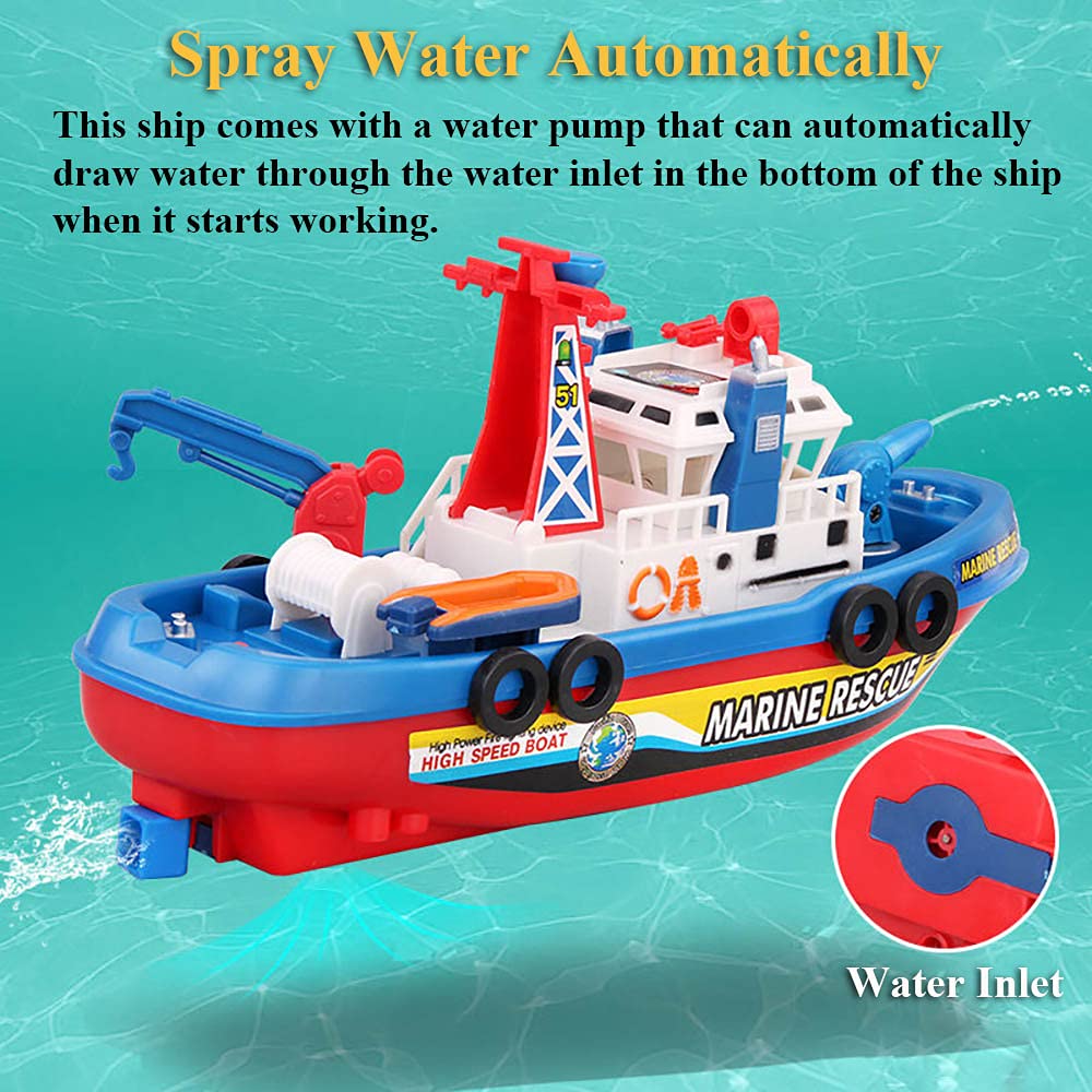 Mua Electric Fireboat Toy Fire Fighting Vessel Toy Fire Ship Model Toy ...
