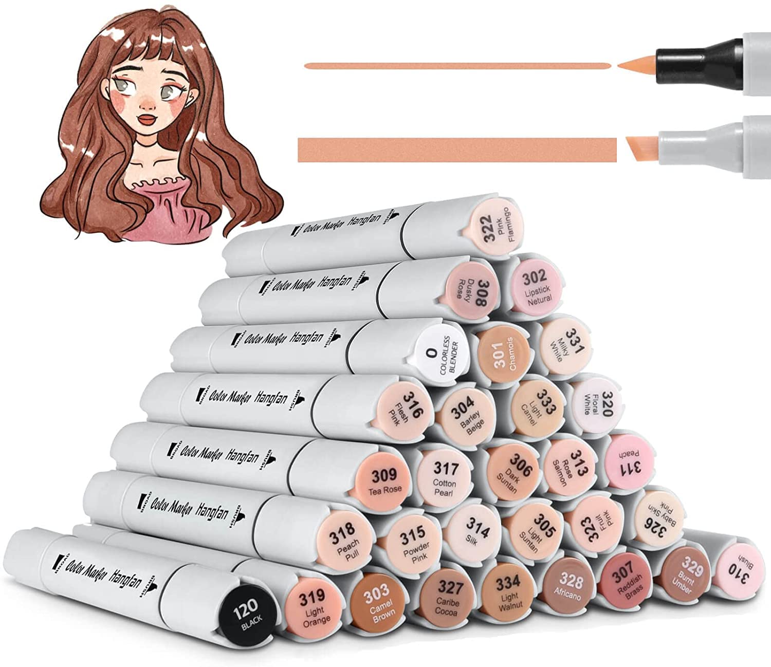 Mua Skin Tone Markers,30 Flesh Colors Alcohol Based Art Markers Pens ...