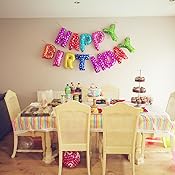 Self Inflating Happy Birthday Banner Balloon Bunting Multi 16 inch ...
