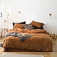 Amazon.com: Luxlovery Pumpkin Color Comforter Set Queen Rust Comforter ...