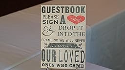Amazon.com: SL crafts Wedding Guestbook Sign "Please Sign A Heart" Sign ...