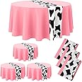 Amazon.com: Moukeren 3 Pcs Cow Print Tablecloth 84 Inch Round ...