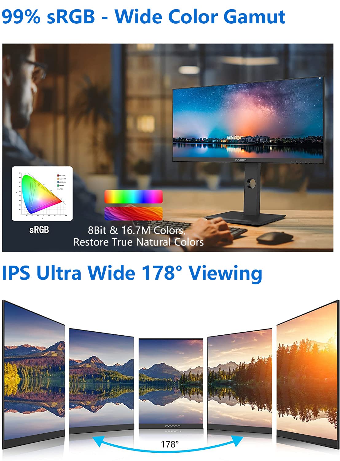 Mua INNOCN 26-Inch Ultrawide Screen Monitor 21:9 Computer 2560 x 1080P ...