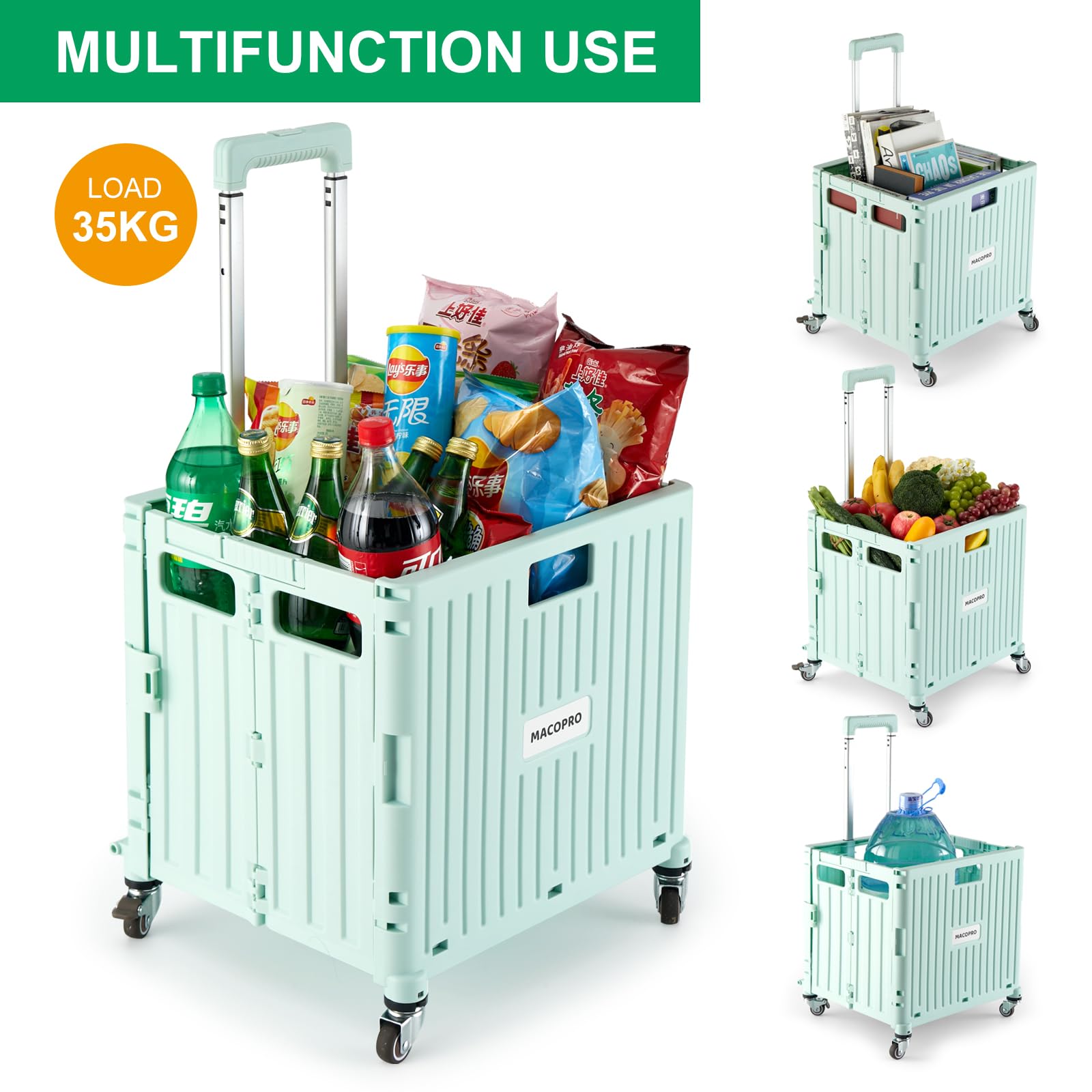 Mua Folding Utility Cart Portable Rolling Crate Handcart Shopping ...