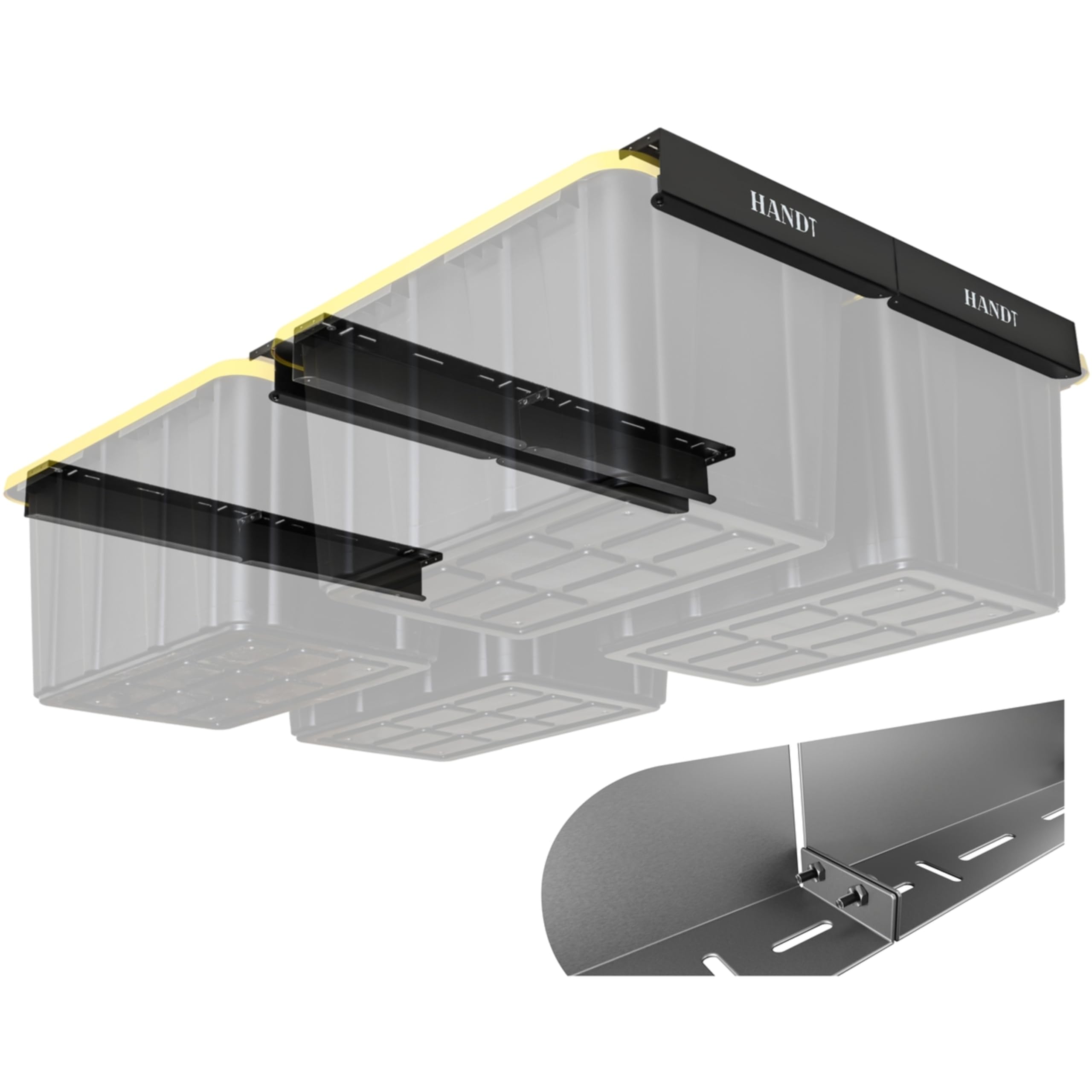 HANDT Overhead Garage Storage Rack, Ceiling Racks, Bin Organization ...