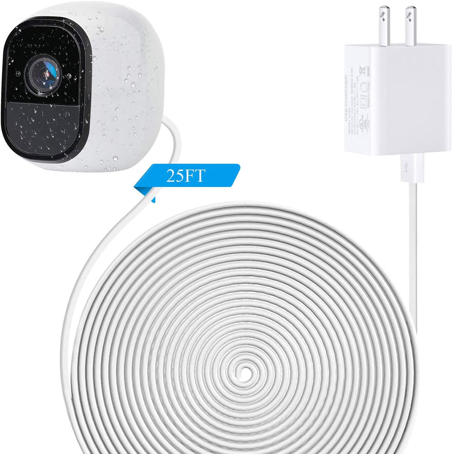 Amazon.com: Power Adapter for Arlo with 25Ft/7.5m Weatherproof USB ...